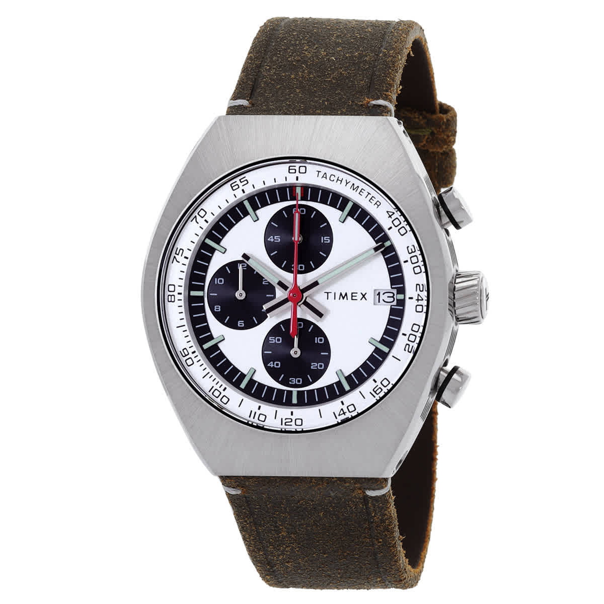 Timex Legacy Tonneau Chronograph Quartz Silver Dial Mens Watch TW2W50100 Timex