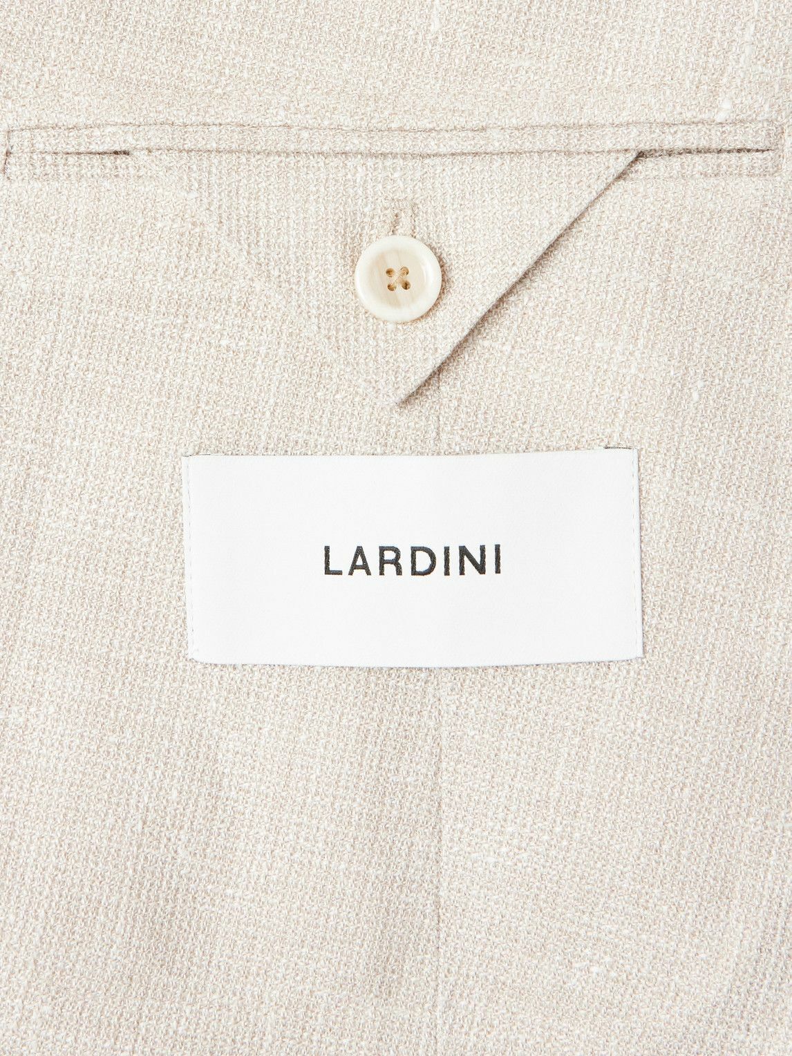 Lardini - Double-Breasted Linen and Wool-Blend Crepe Blazer - Neutrals ...