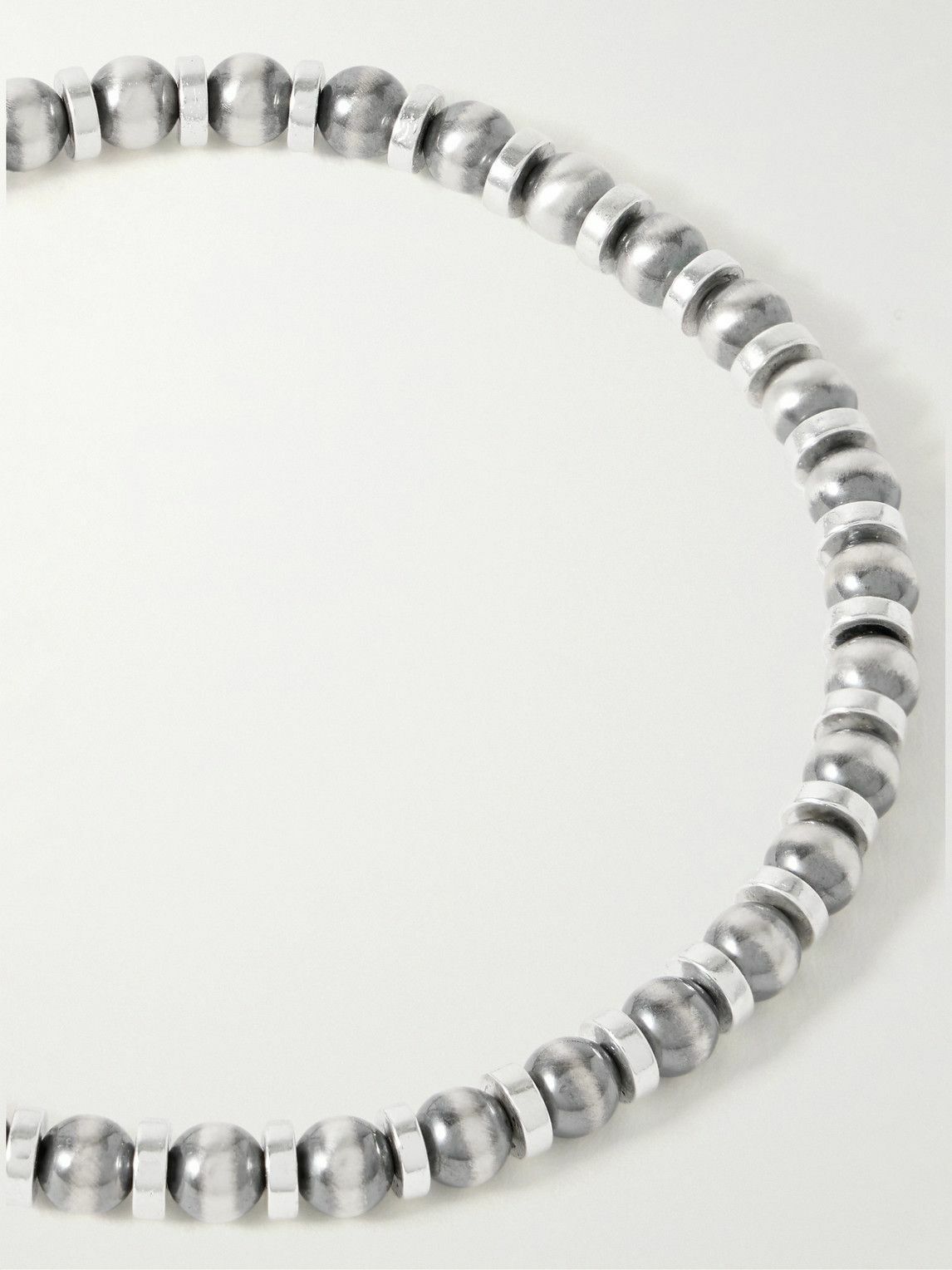 Mikia - Silver Hematite Beaded Bracelet - Silver Mikia