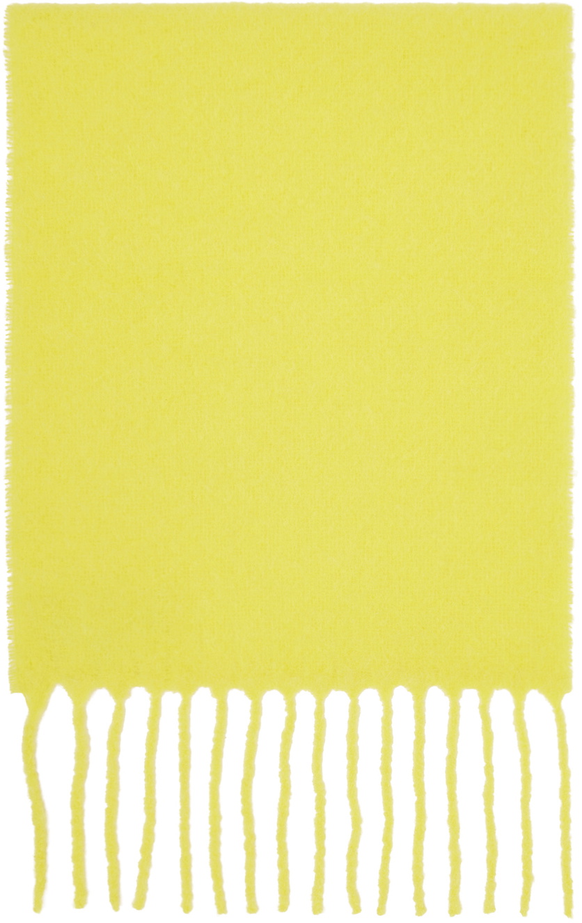 Maison Kitsuné Yellow Plain Scarf Maison Kitsune