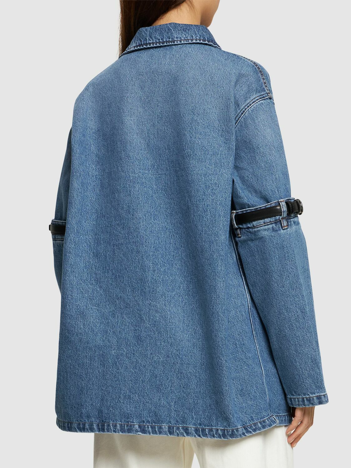COPERNI - Open Elbow Cotton Denim Jacket Coperni