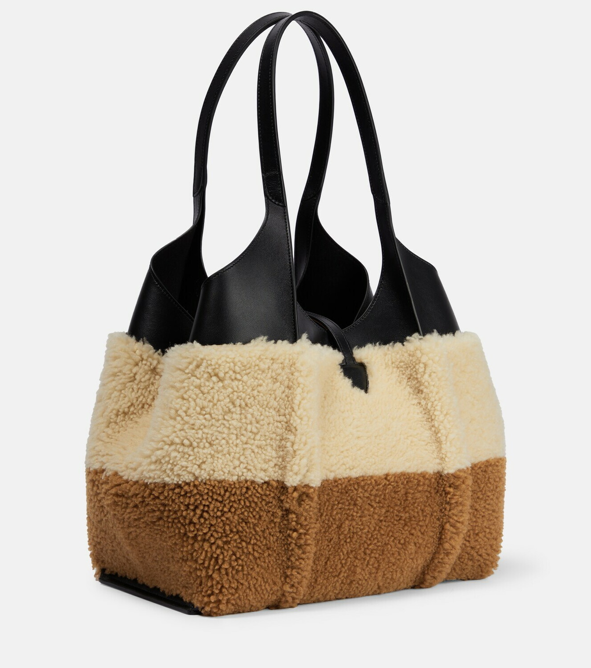 Tod's TSB Small leather and shearling tote bag Tod's