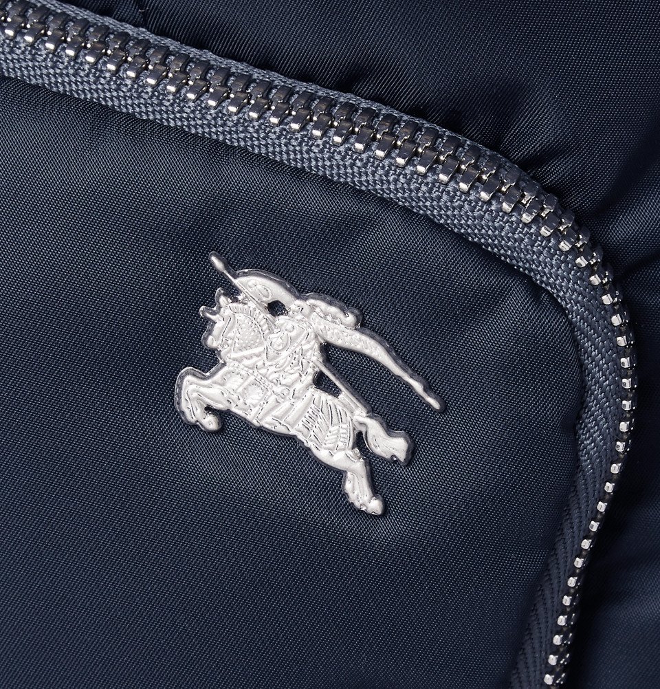 Burberry - Leather-Trimmed Nylon Backpack - Men - Navy Burberry