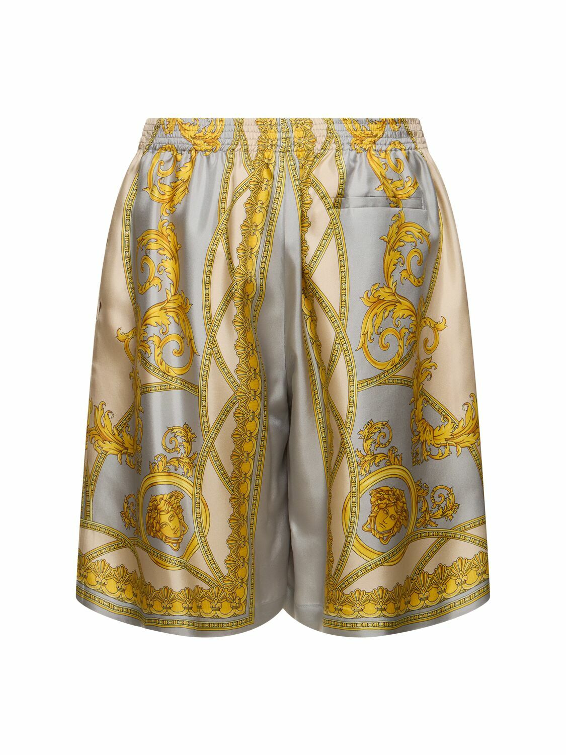 VERSACE Baroque Print Silk Shorts Versace