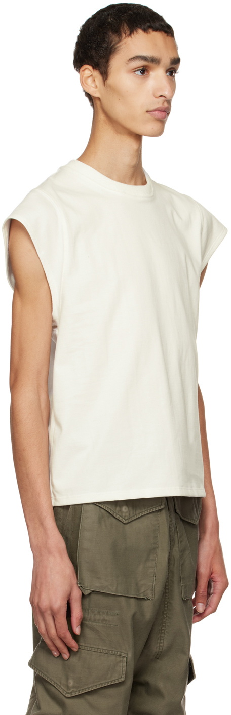 Sebastien Ami. White Cut-Off T-Shirt