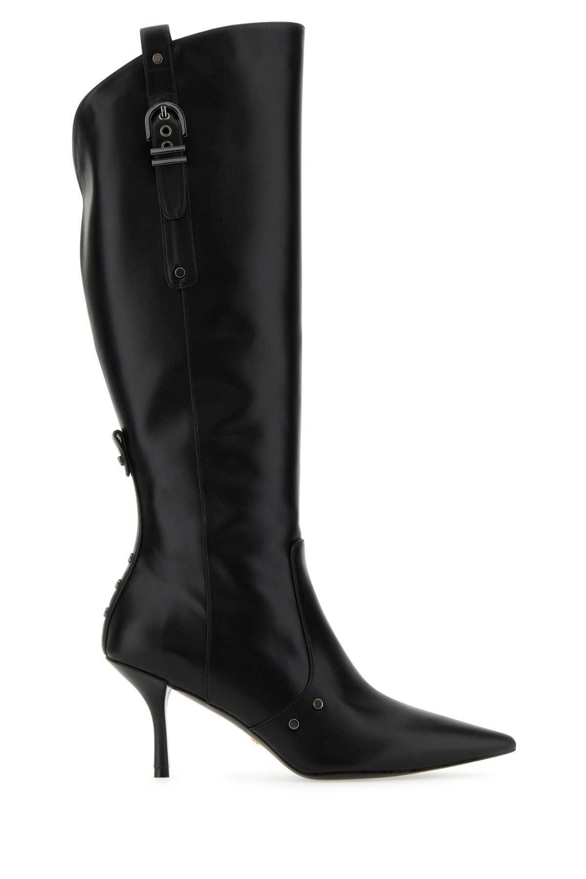 Stuart Weitzman Black Leather Maverick 75 Boots Stuart Weitzman