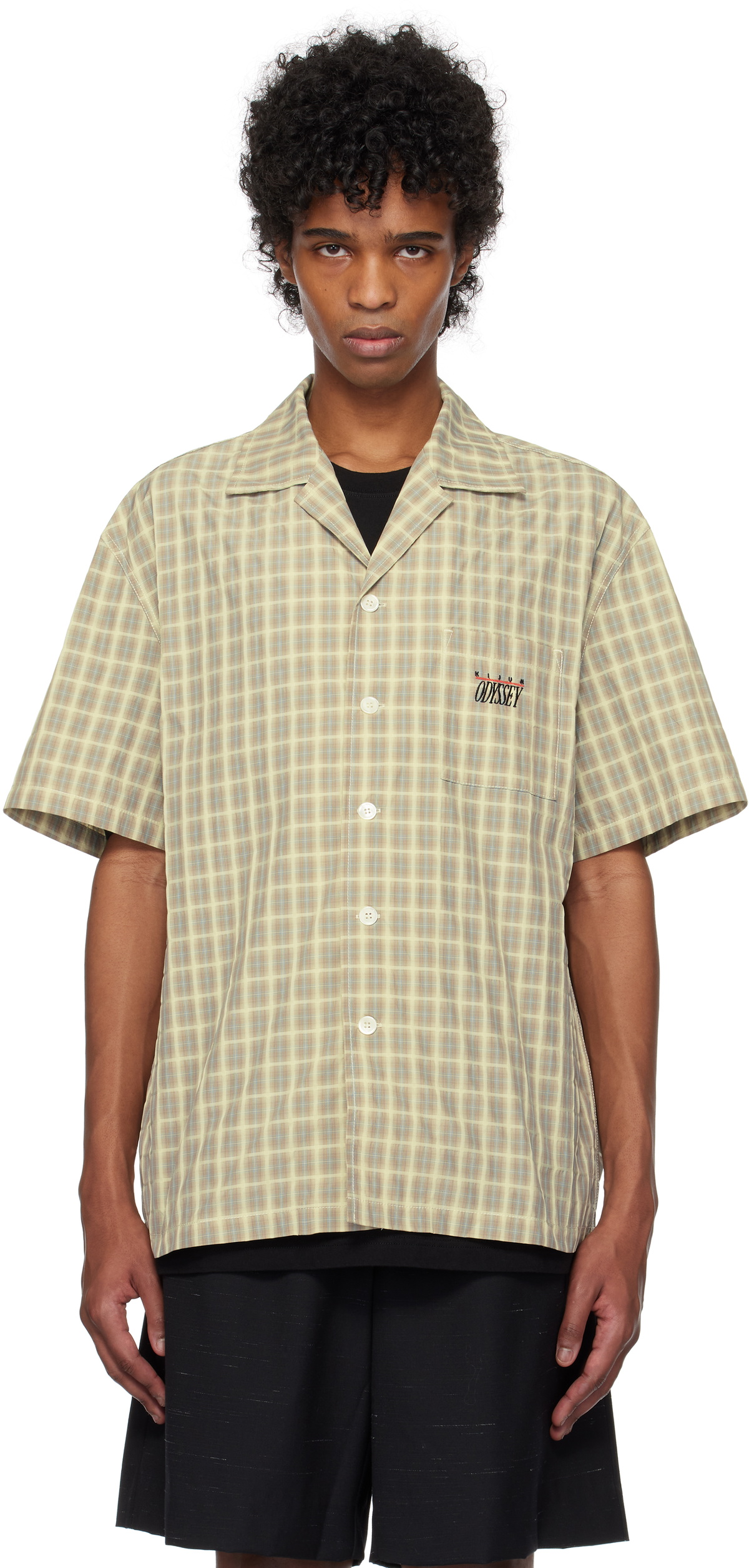 Kijun Beige Check Half Sleeve Shirt Kijun
