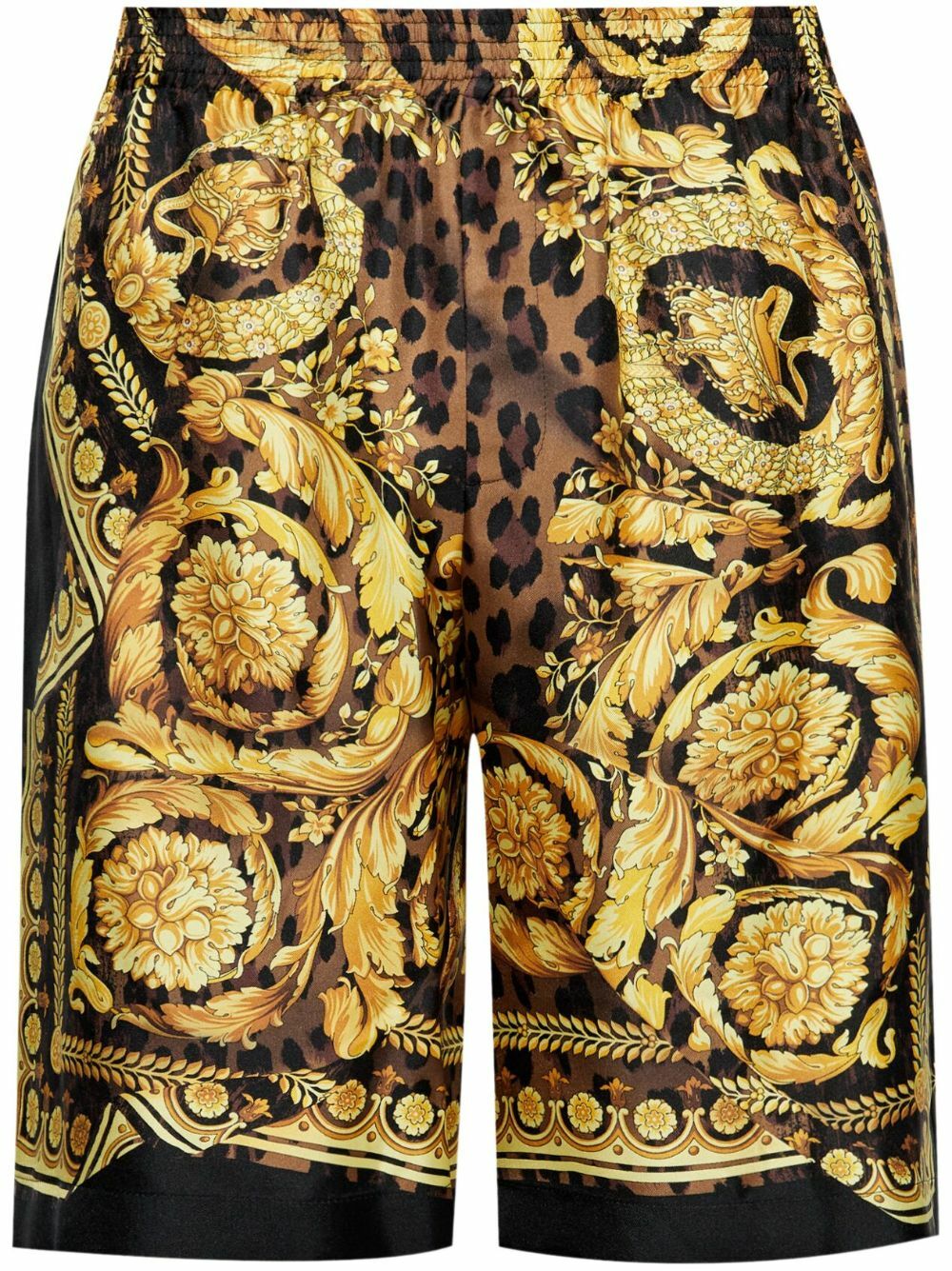 VERSACE - Barocco Print Silk Shorts Versace