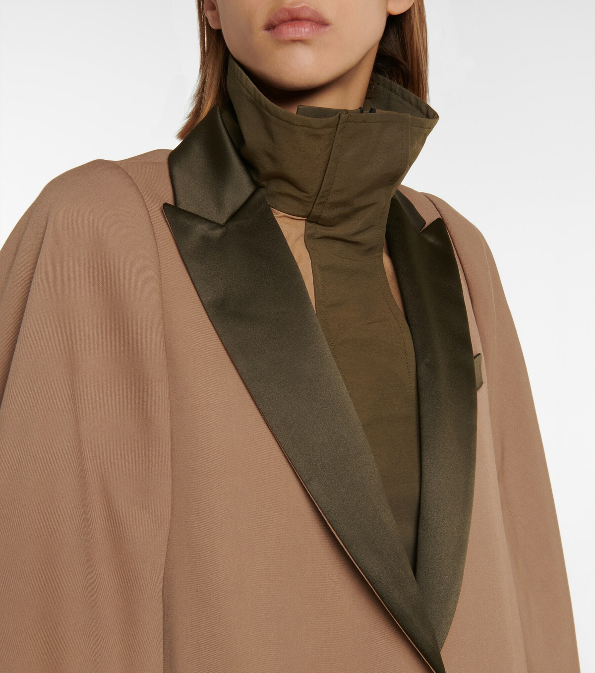Sacai - Layered satin-paneled blazer Sacai