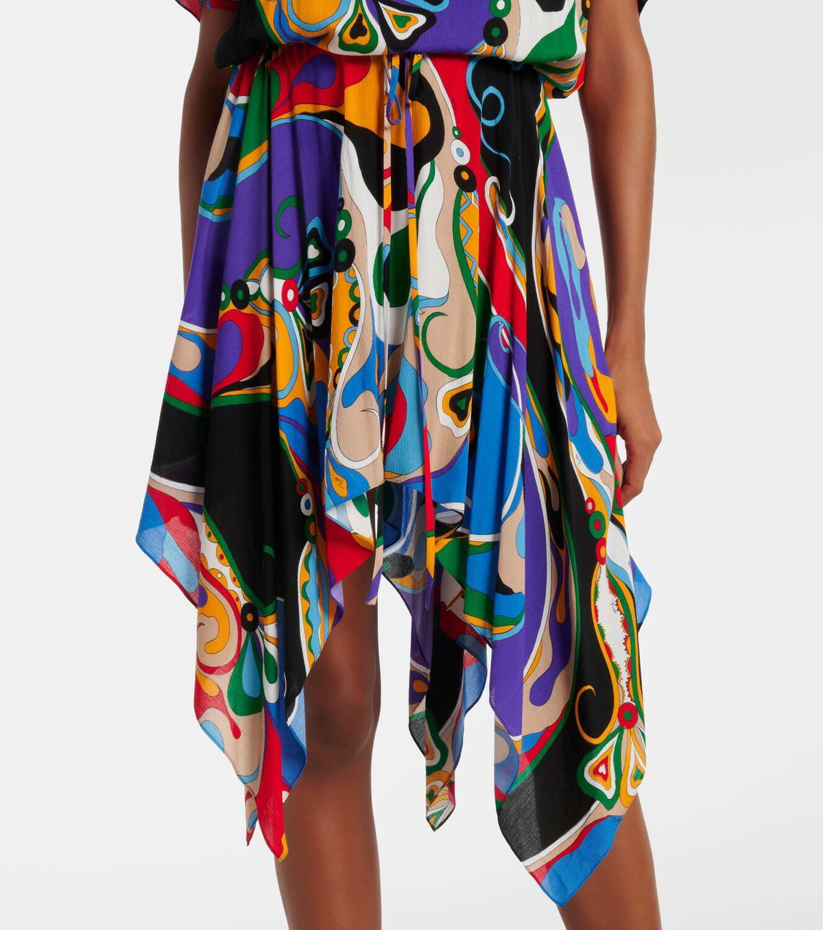 Pucci Orchidee asymmetric minidress Emilio Pucci