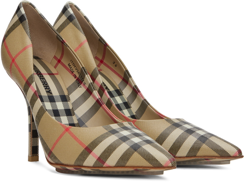 Burberry Beige Check Heels Burberry