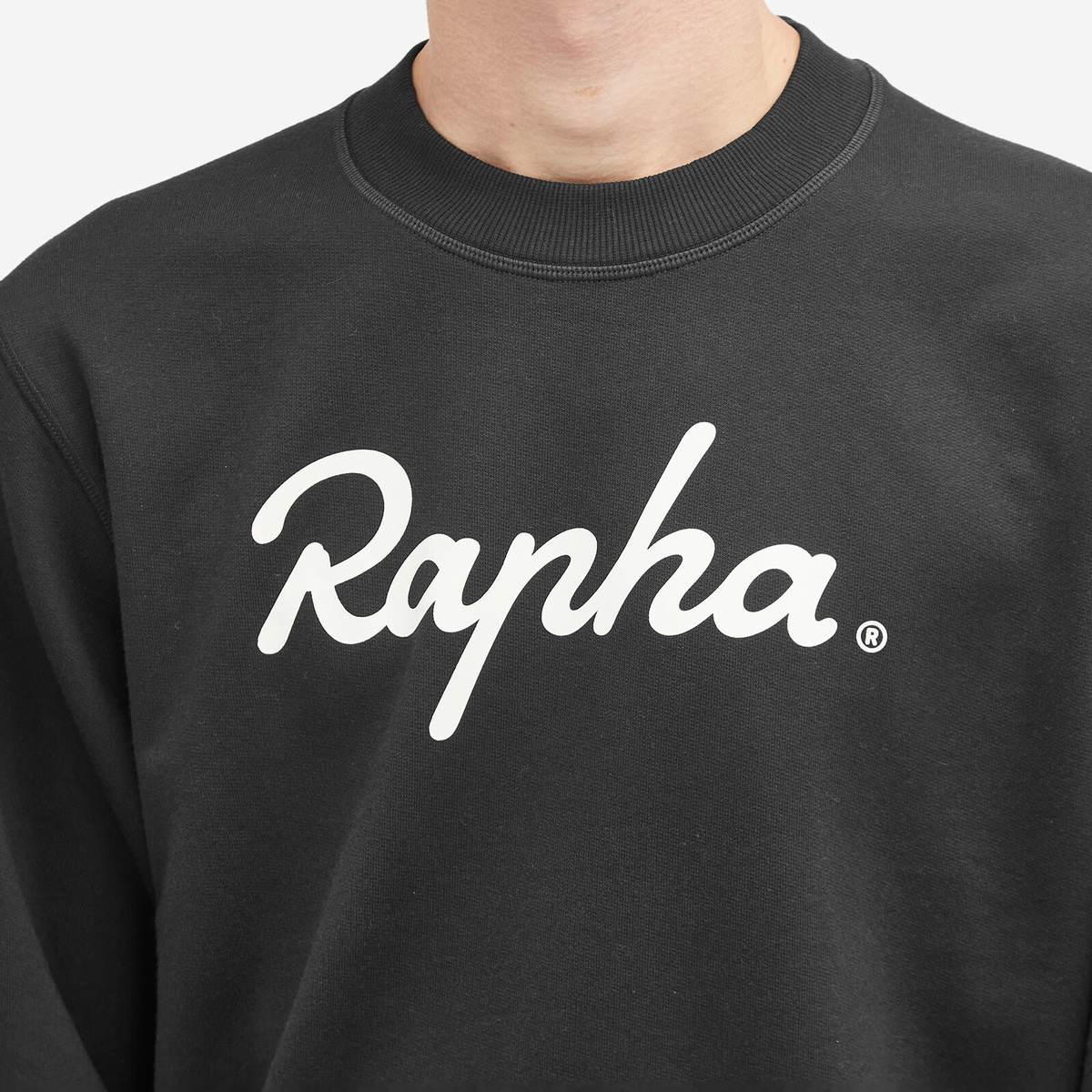 Rapha Men's Logo Crew Sweatshirt in Black/White Rapha