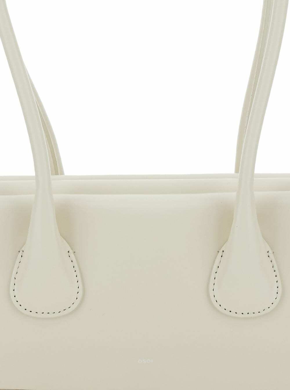 OSOI boat Wide Mini White Shoulder Bag With Round Handles And Logo ...