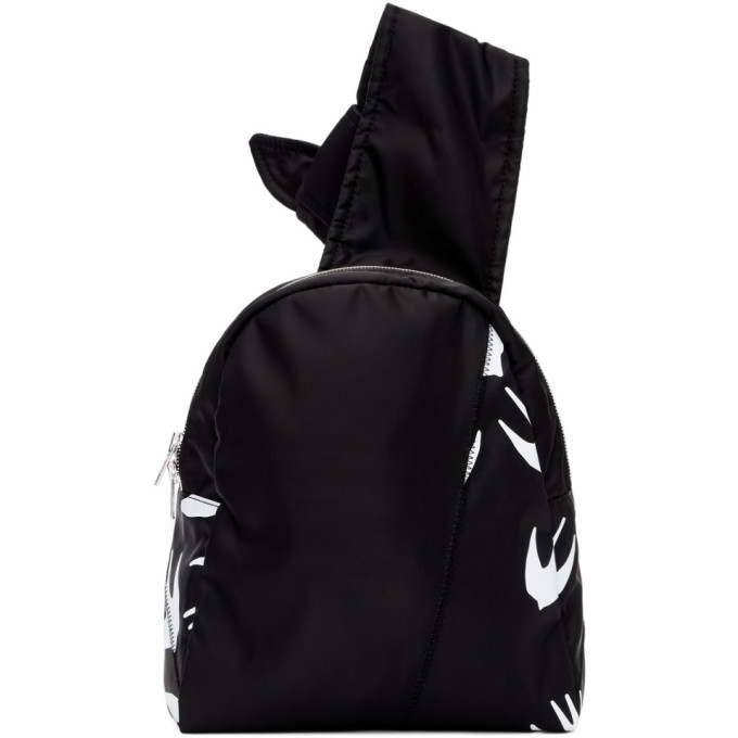 McQ Alexander McQueen Black Knotted Swallow Sling Backpack McQ ...