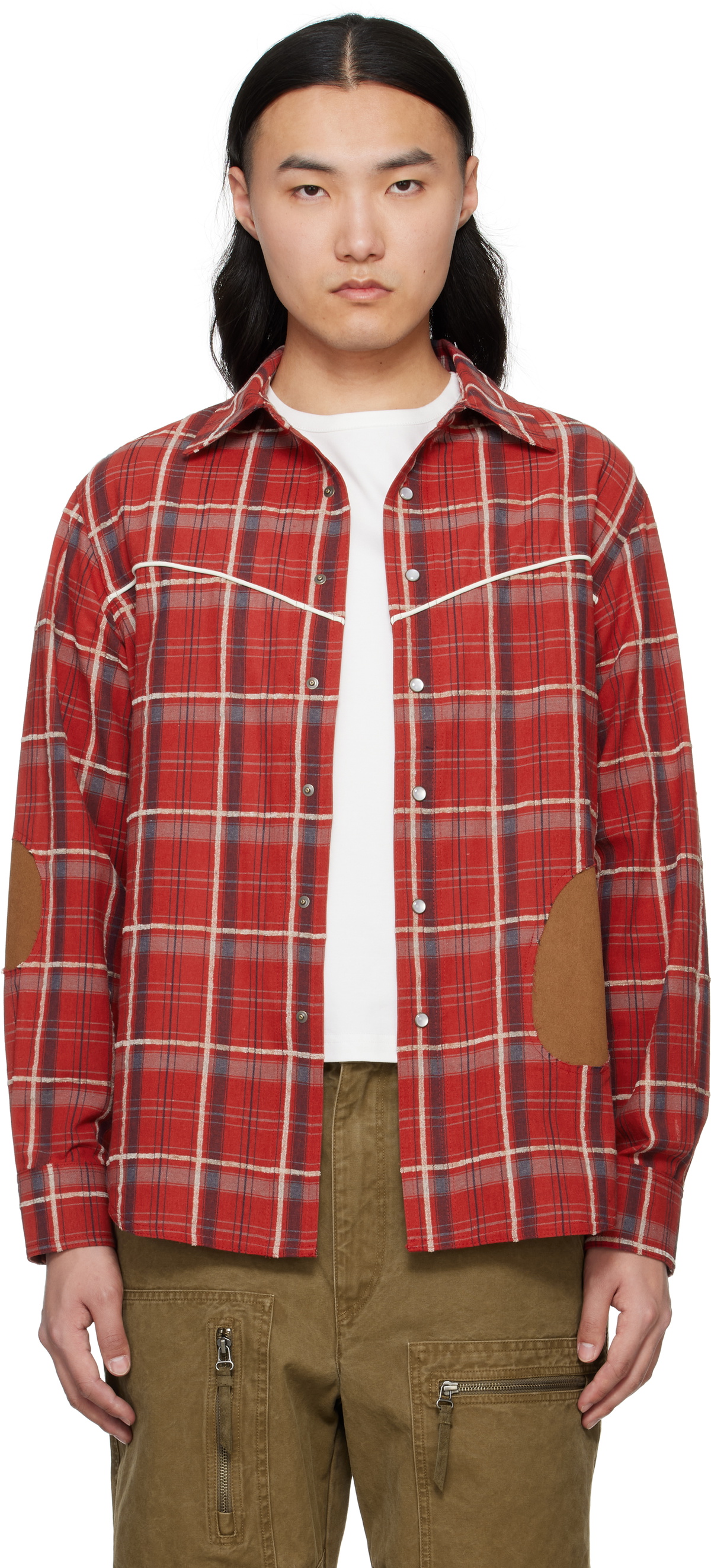 Andersson Bell Red Noah Patch Check Shirt Andersson Bell