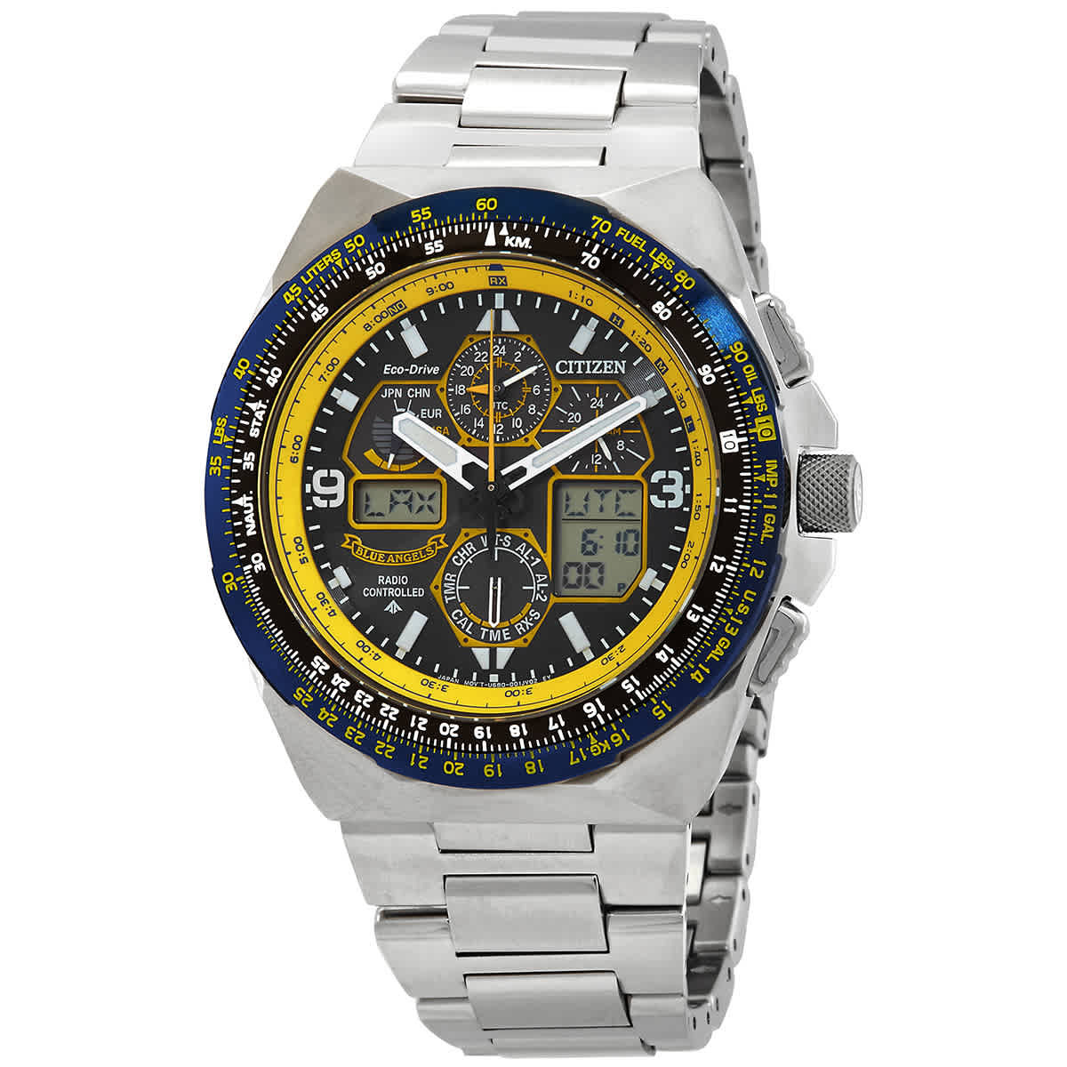 Citizen Promaster Skyhawk A-T Chronograph GMT Eco-Drive Blue Dial Mens ...