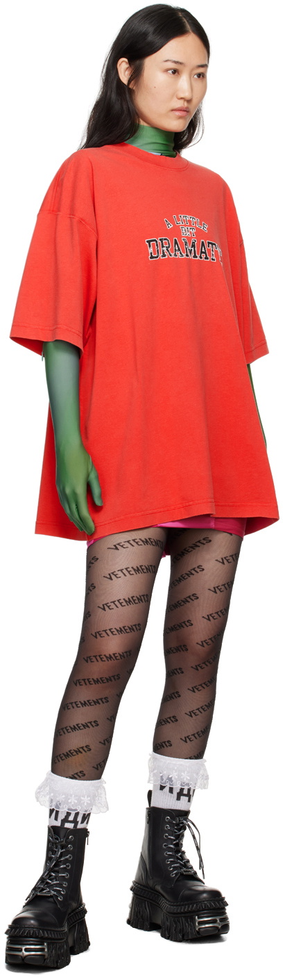 VETEMENTS Red 'A Little Bit Dramatic' T-Shirt Vetements