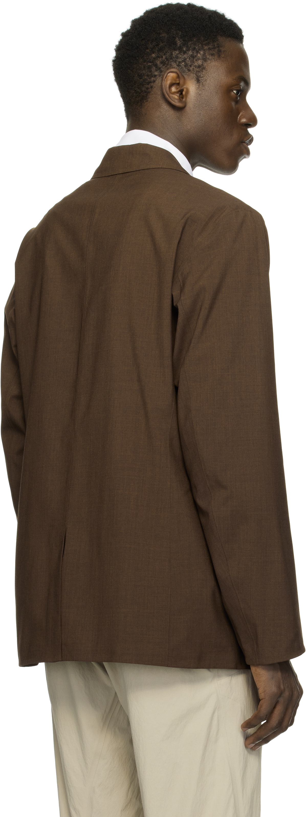 Veilance Brown Convex Wool Blazer Arc'teryx Veilance