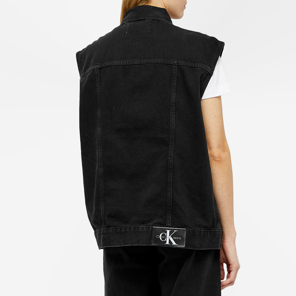Calvin Klein Women's Oversized Denim Vest in Black Denim Calvin Klein
