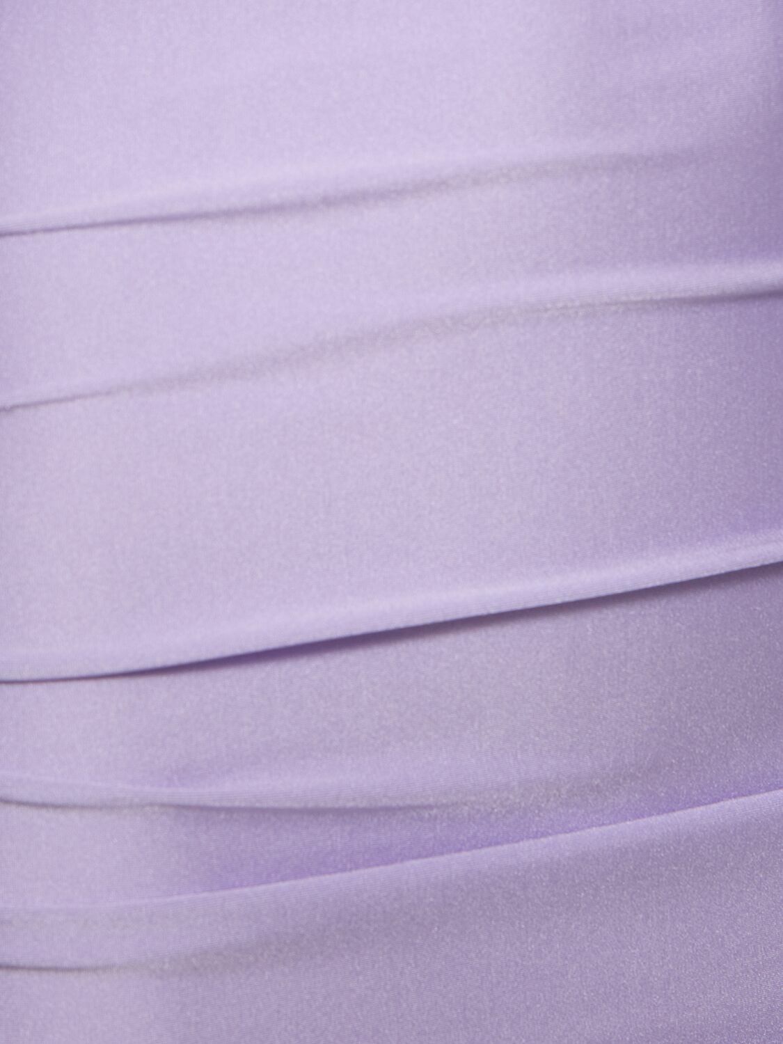 THE ANDAMANE Oleandra Shiny Lycra Mini Dress The Andamane