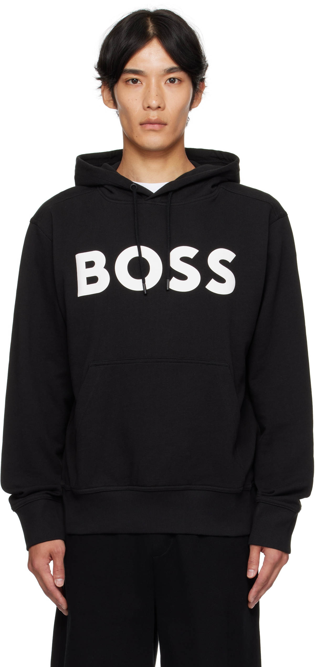 BOSS Black Relaxed-Fit Large Logo Hoodie BOSS