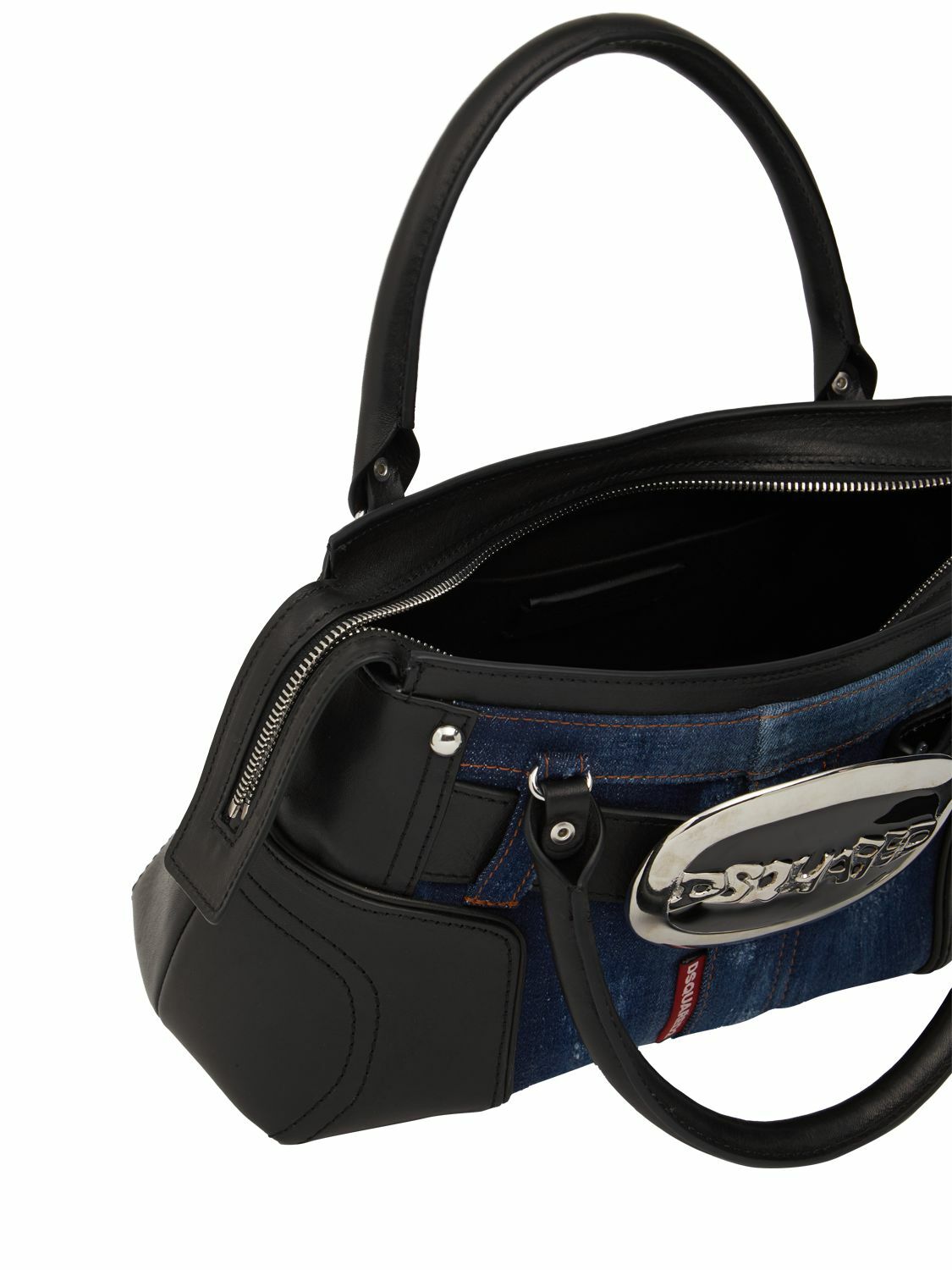 DSQUARED2 - Medium Denim & Leather Belted Bag Dsquared2