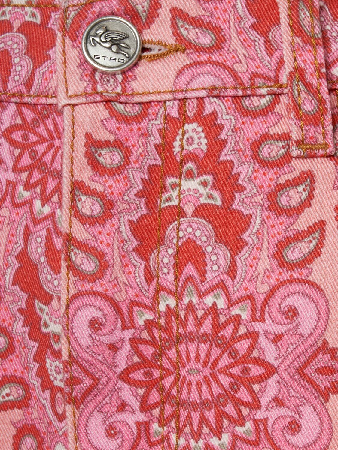 ETRO Printed Denim Shorts Etro