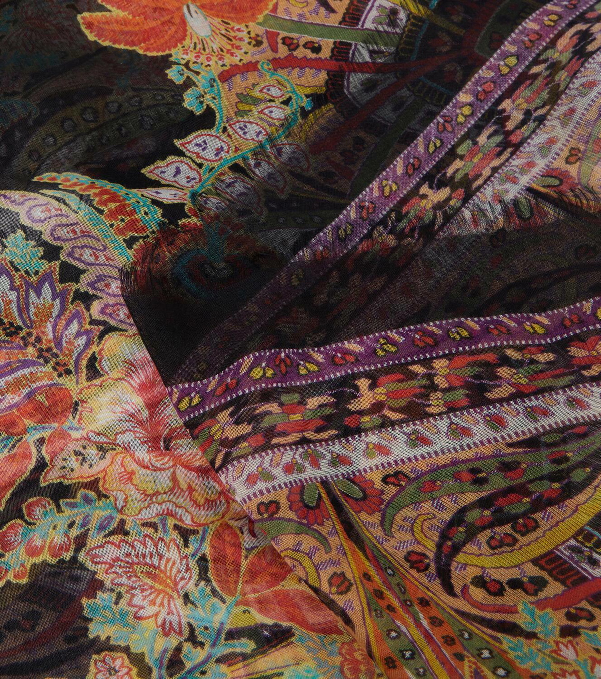 Etro Printed satin scarf Etro