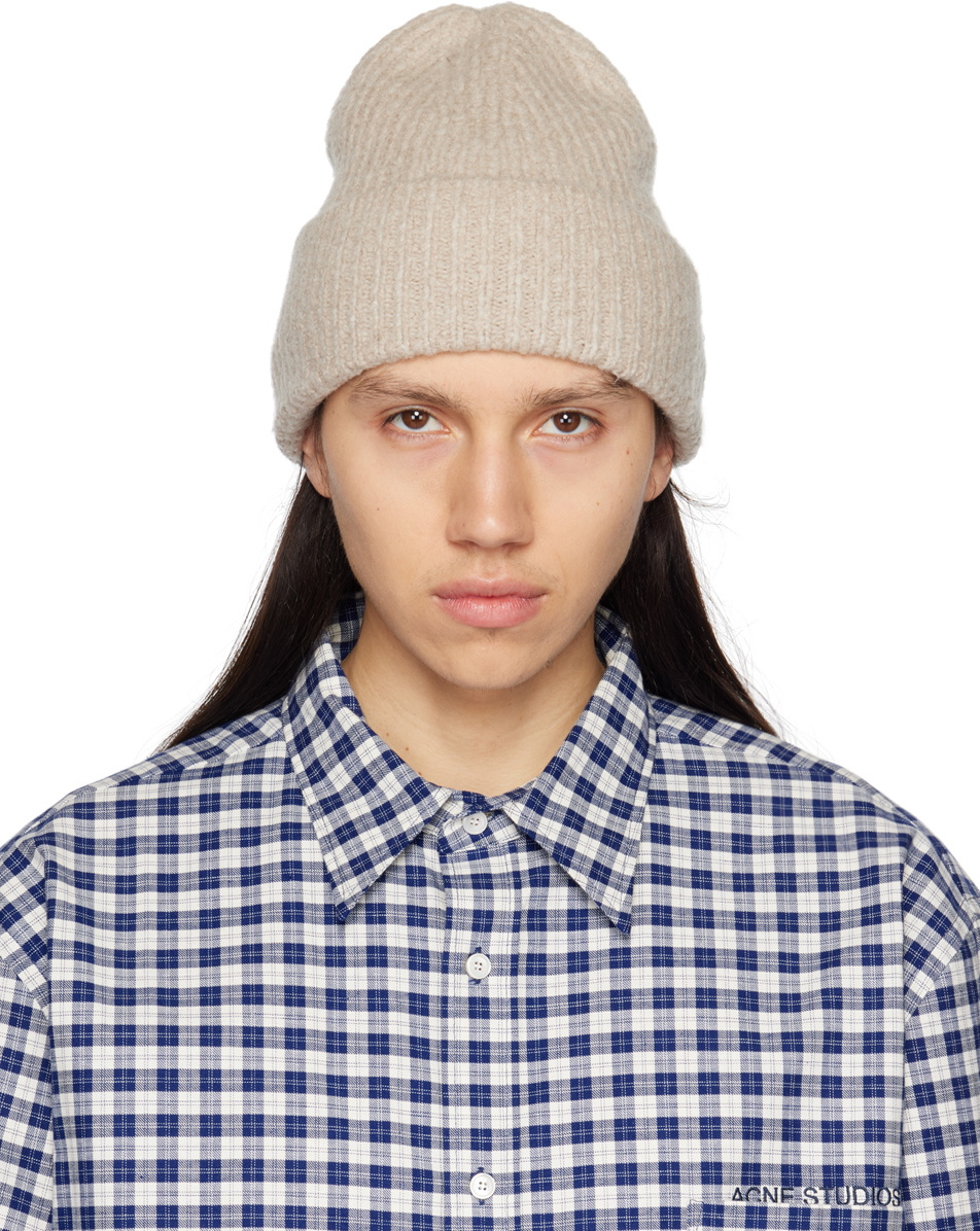 Acne Studios Beige Rolled Beanie Acne Studios