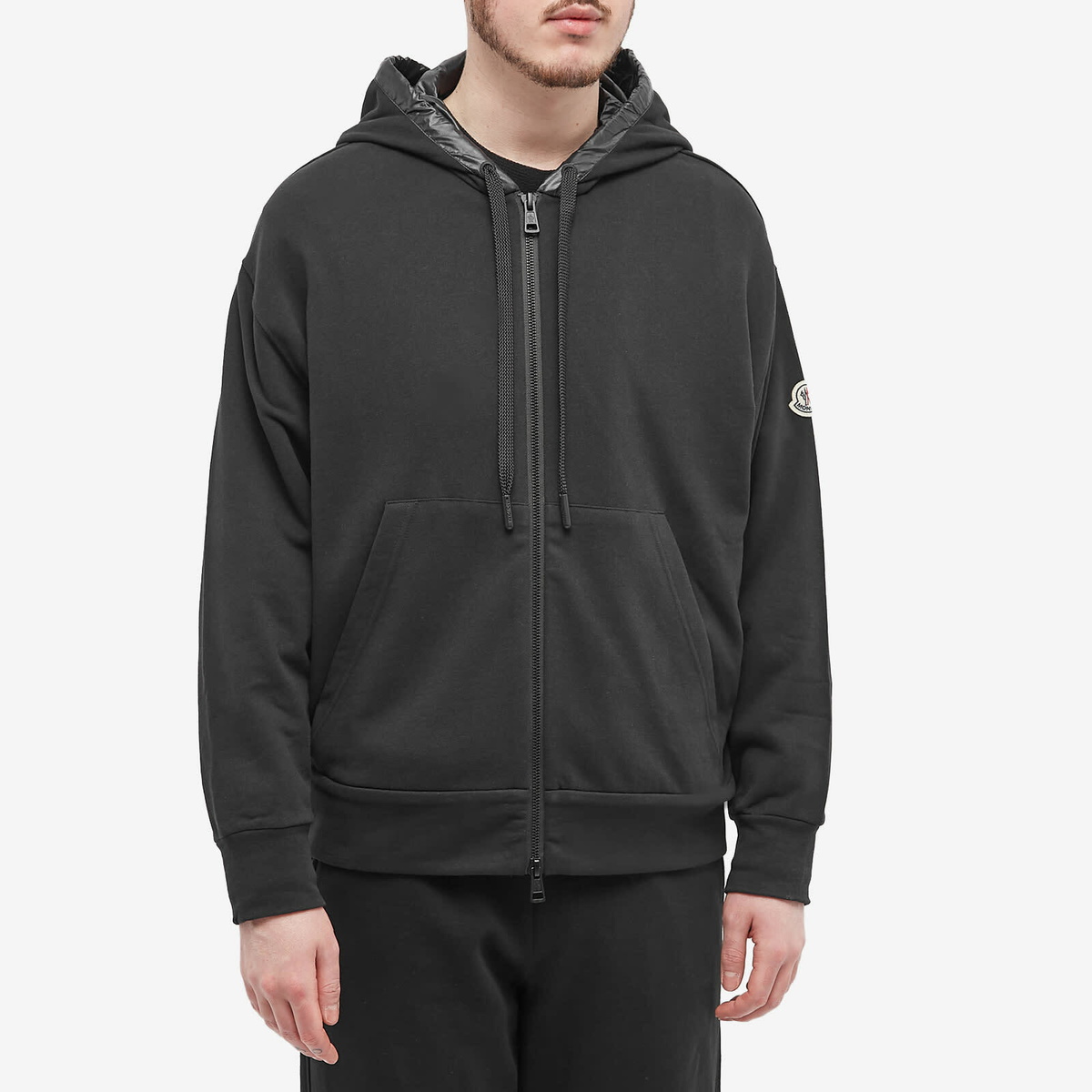 Moncler Men's Zip Up Hoody in Black Moncler