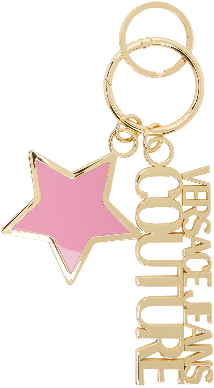 Versace Jeans Couture Pink & Gold Stars Keychain Versace
