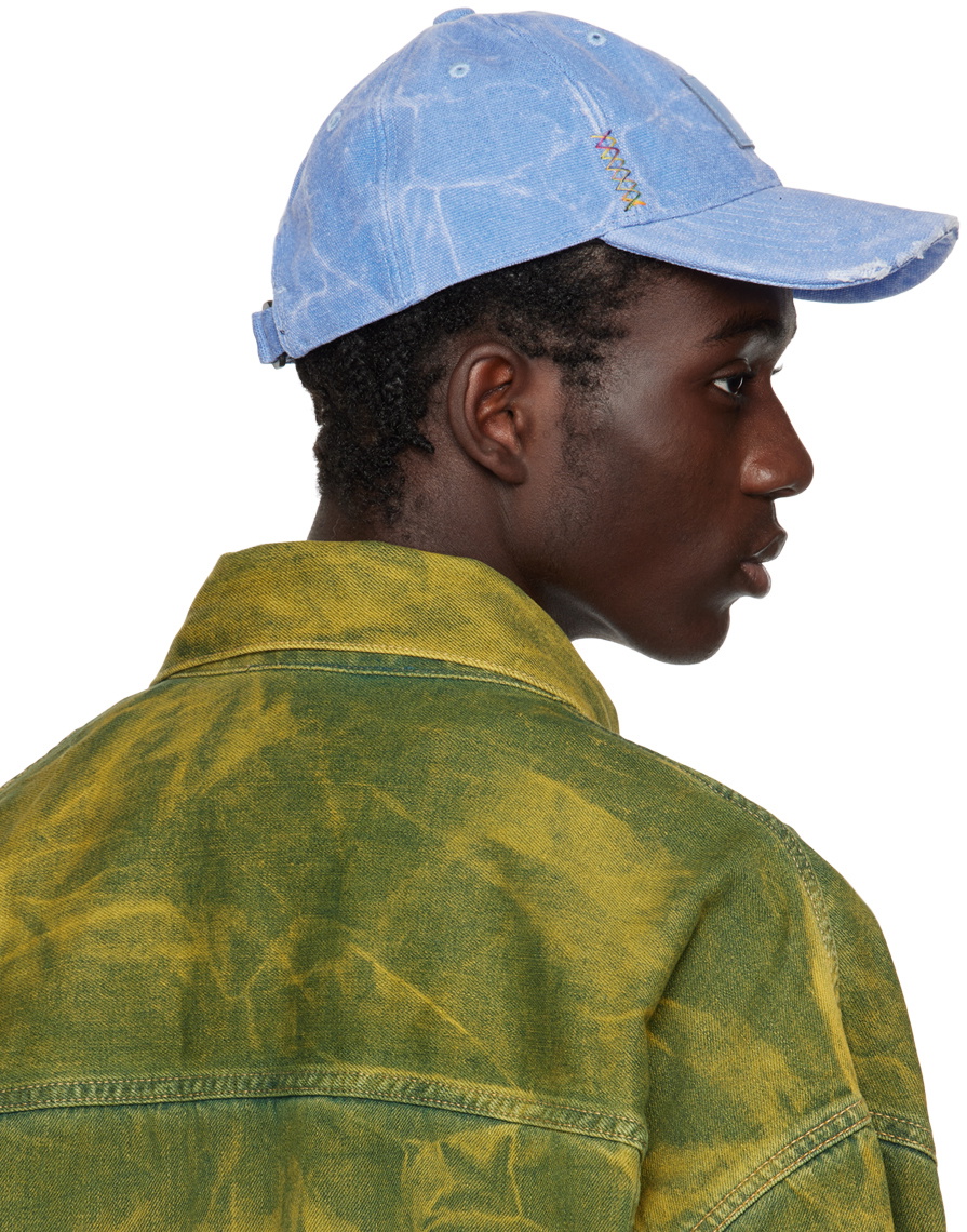 Acne Studios Blue Leather Patch Cap Acne Studios