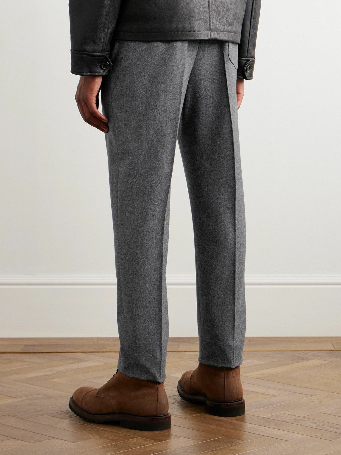 Kingsman - Straight-Leg Wool-Flannel Trousers - Gray Kingsman