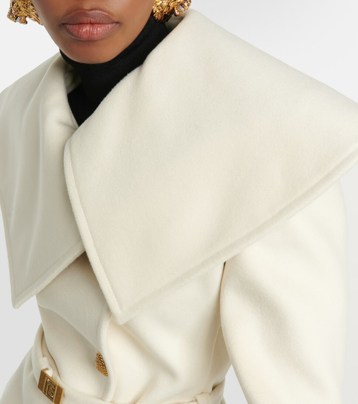 Balmain Asymmetric virgin wool coat Balmain