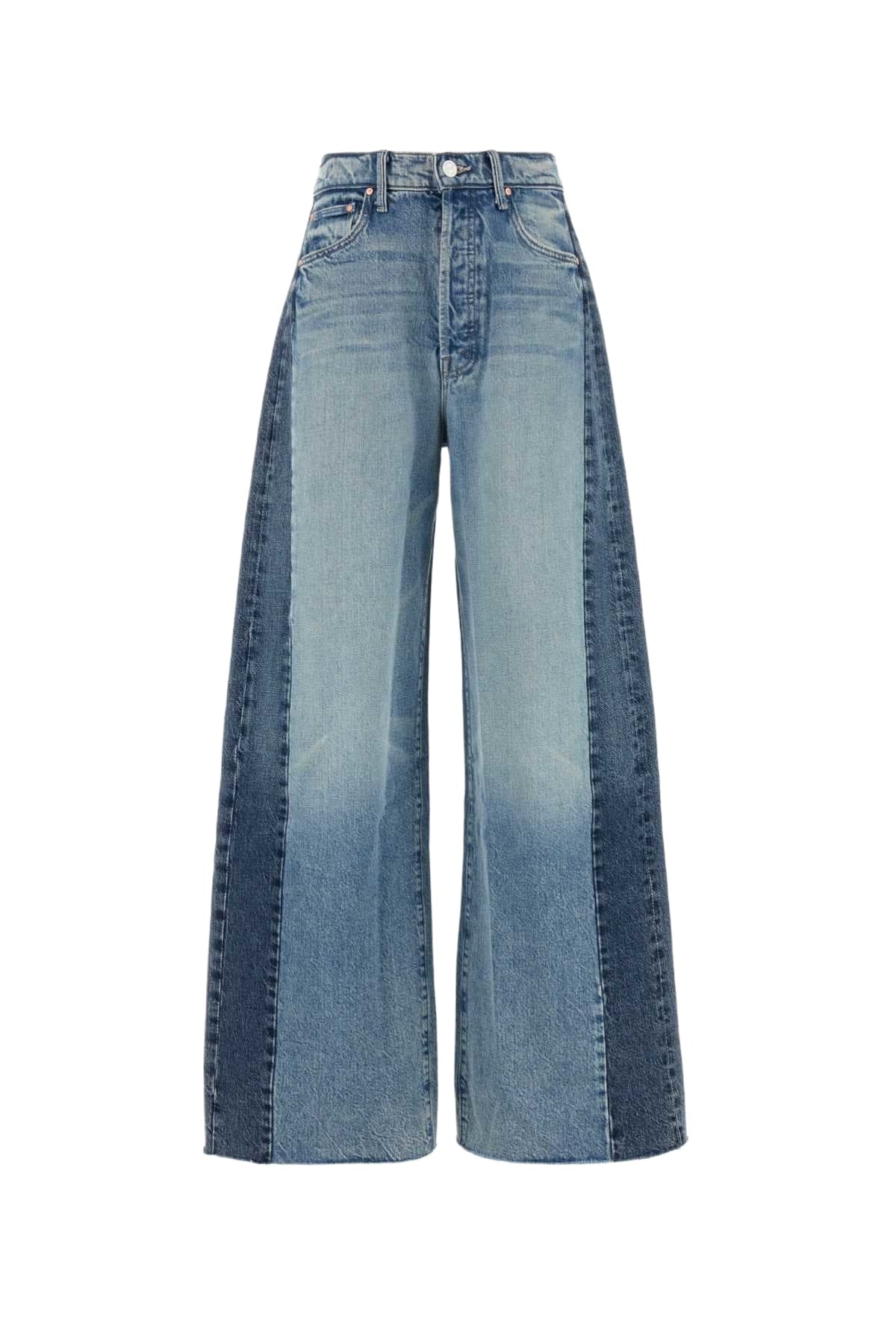 Mother Two-tone Denim Pipe-dream Wide-leg Jeans Mother