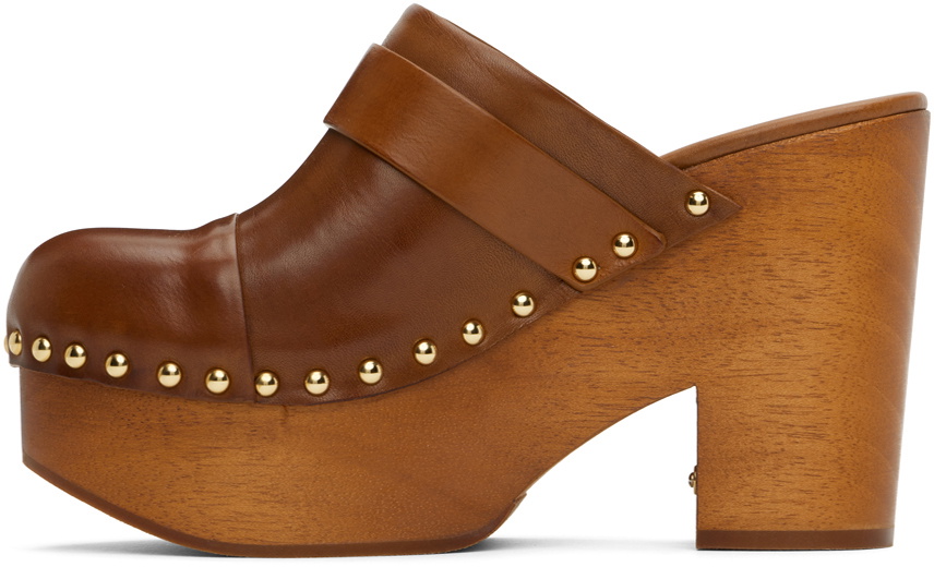 Chloé Brown Jeannette Wedge Clogs Chloe
