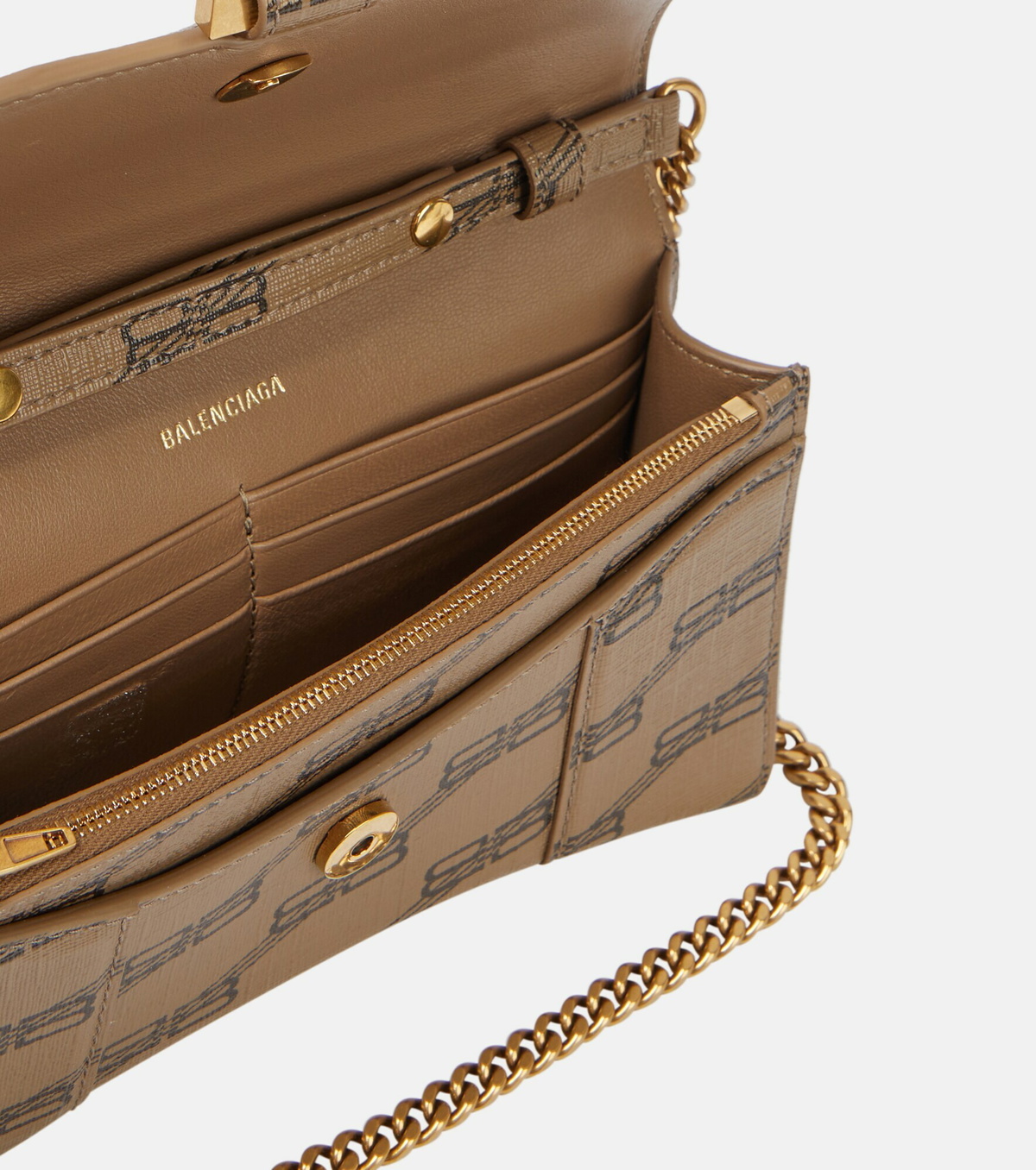 Balenciaga - Hourglass BB Monogram wallet on chain Balenciaga