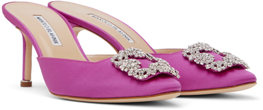 Manolo Blahnik Purple Hangisimu Mules Manolo Blahnik