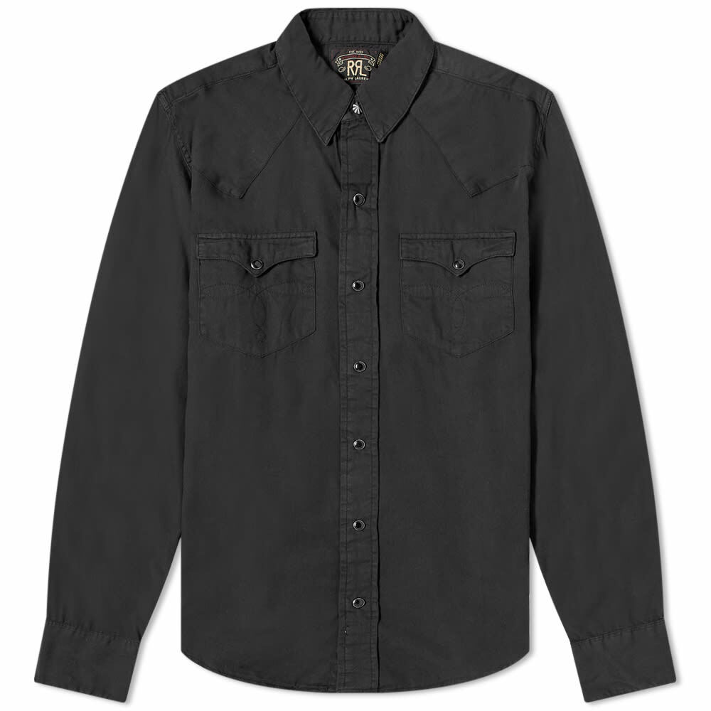 RRL Men's Heritage Western Shirt in Polo Black RRL