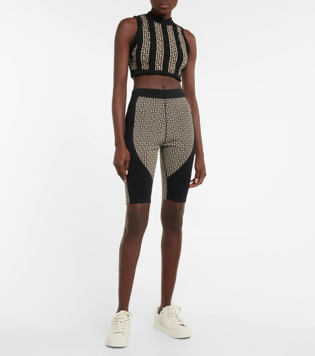Balmain - Monogram wool-blend crop top Balmain