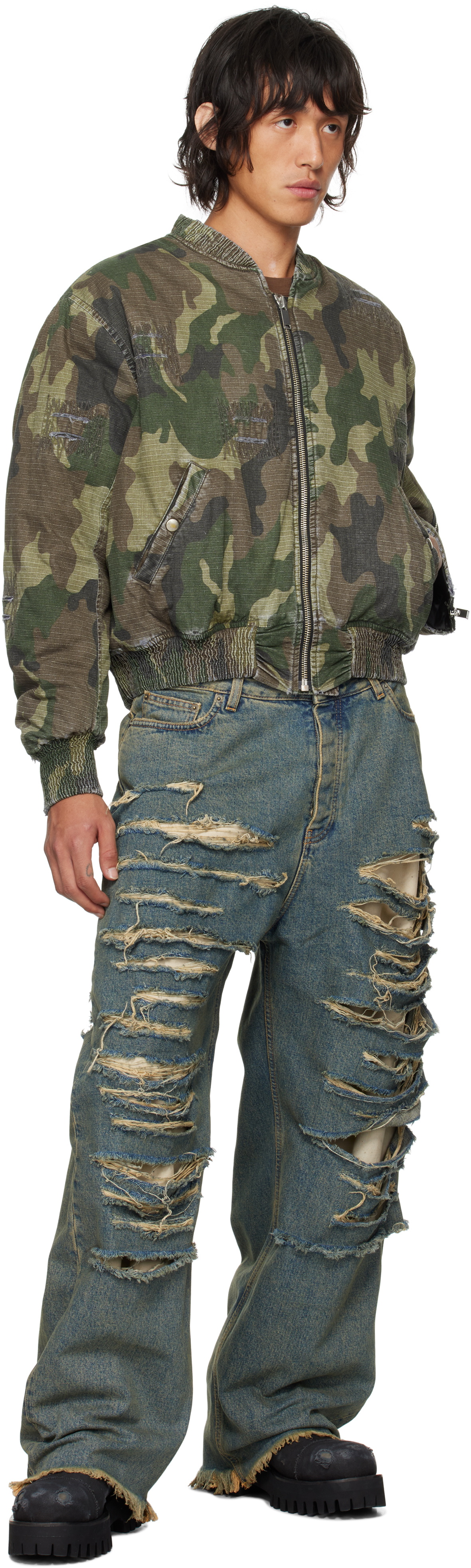 424 Khaki Military Bomber Jacket 424