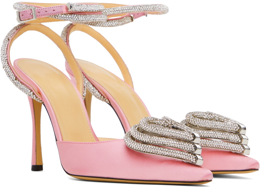 MACH & MACH Pink Triple Hearts Heels MACH & MACH