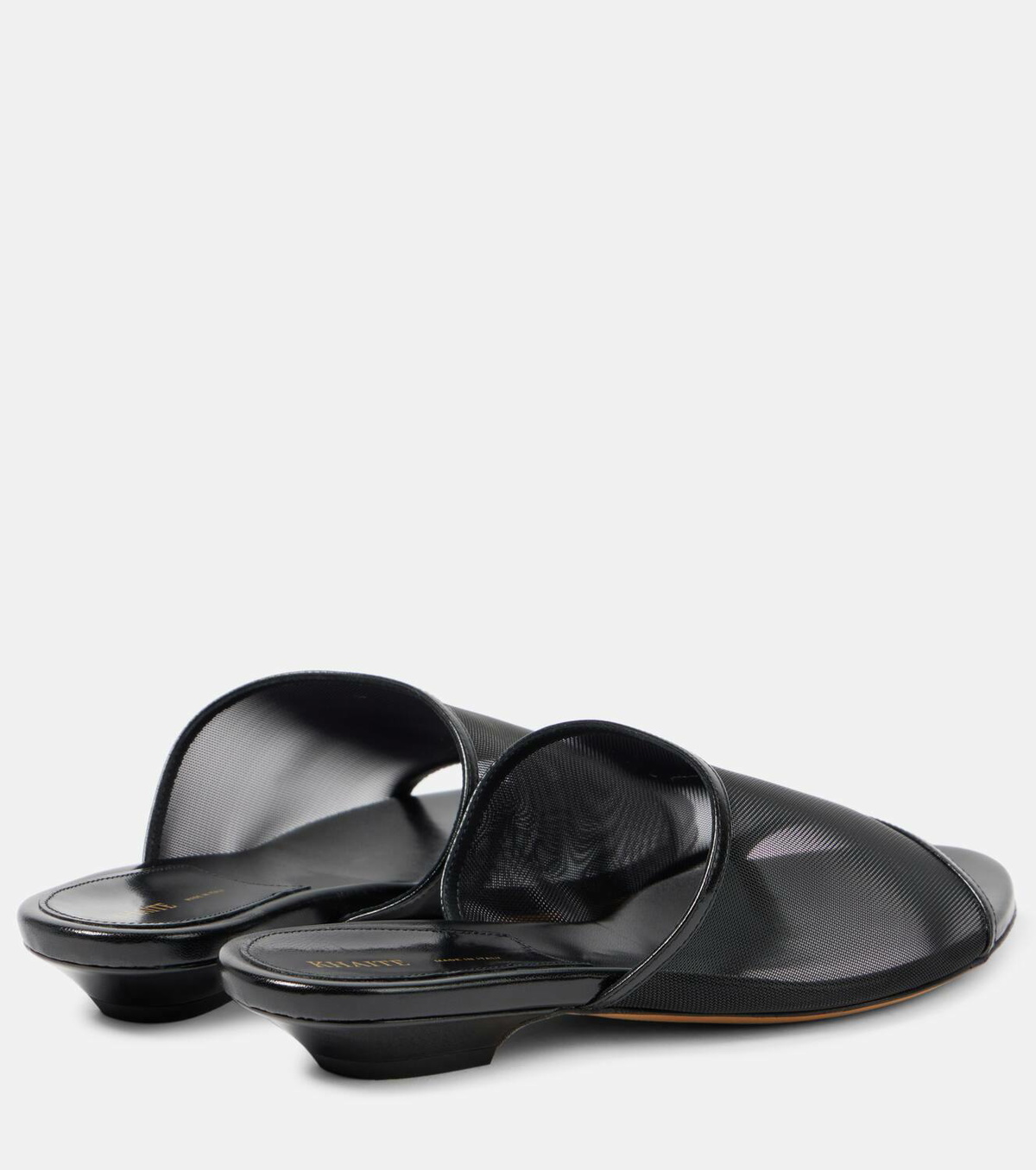 Khaite Marion leather-trimmed mesh mules Khaite
