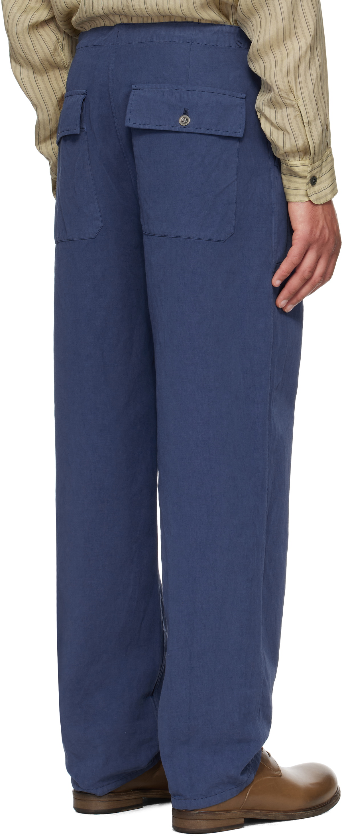 KAPTAIN SUNSHINE Navy Walk Easy Baker Trousers Kaptain Sunshine