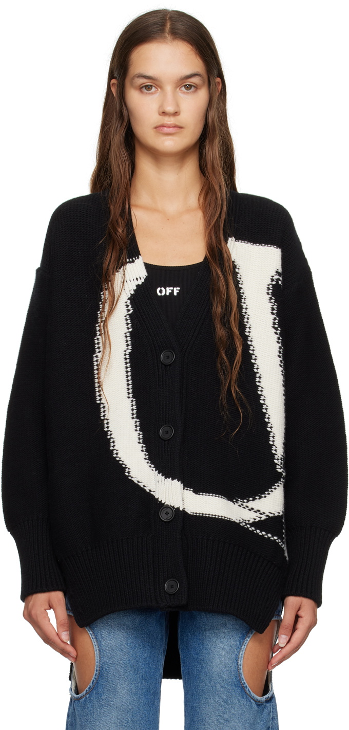 Off-White Black Relaxed Cardigan Off-White