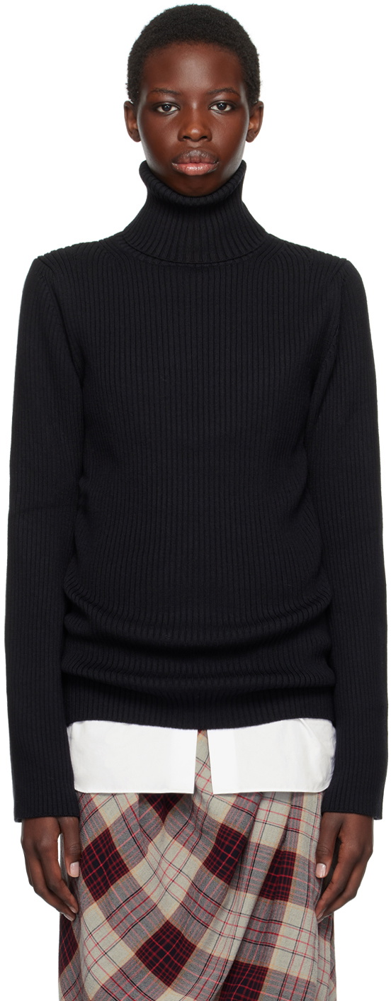 Junya Watanabe Black Vented Cuff Turtleneck Junya Watanabe