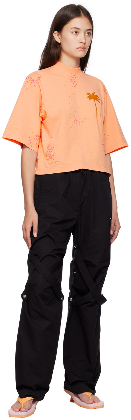 Palm Angels Black Upside Down Palm Trousers Palm Angels
