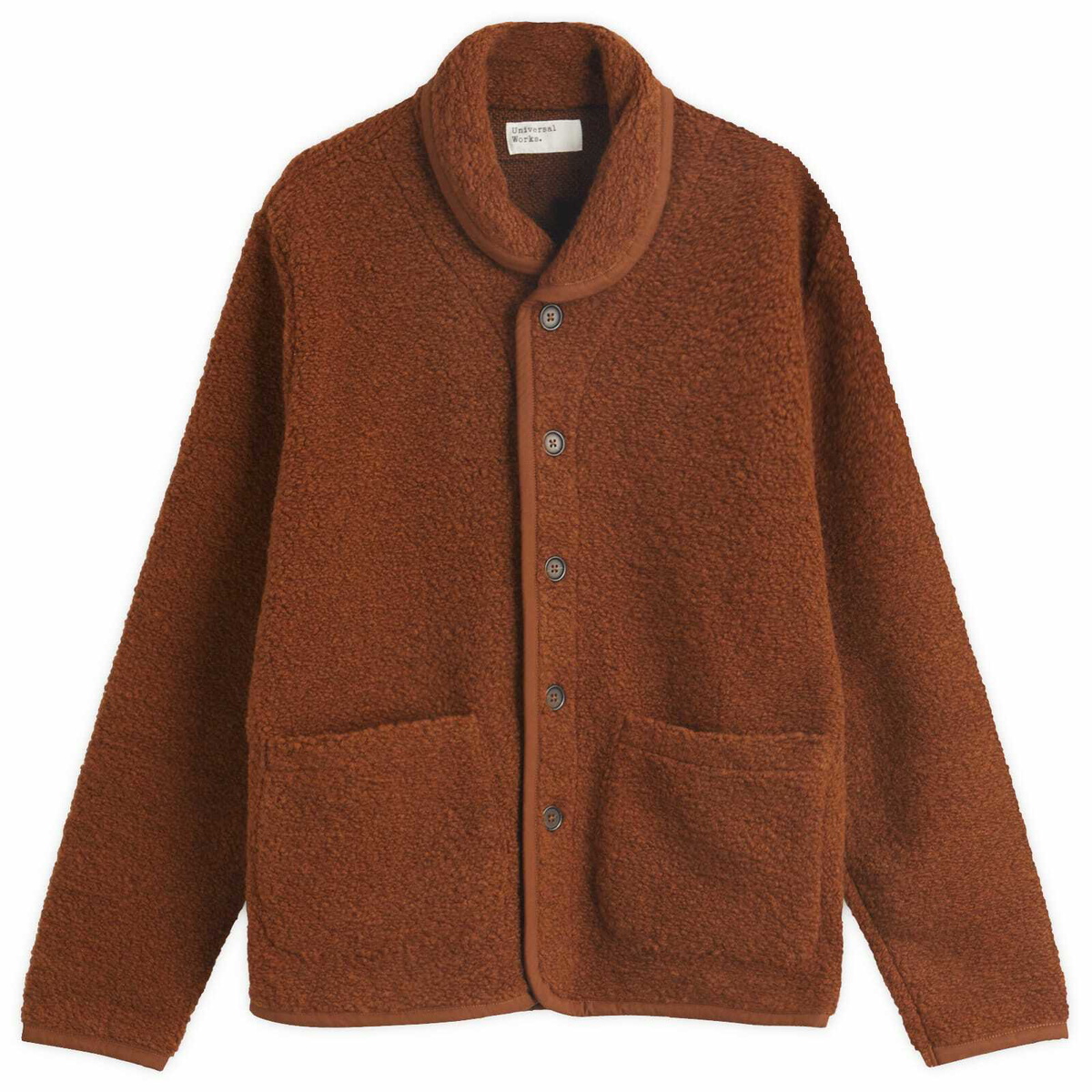 Universal Works Men's Boucle Alvar Fleece Lancaster Jacket in Brown ...