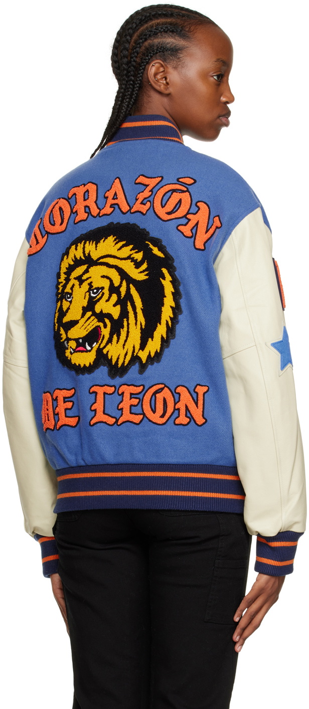 Awake NY Blue Corazón Varsity Bomber Jacket Awake NY