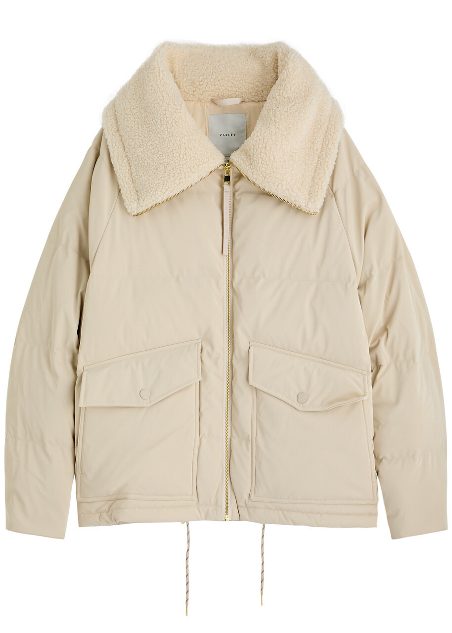 Varley Roseville Quilted Rubberised Jacket Cream Varley